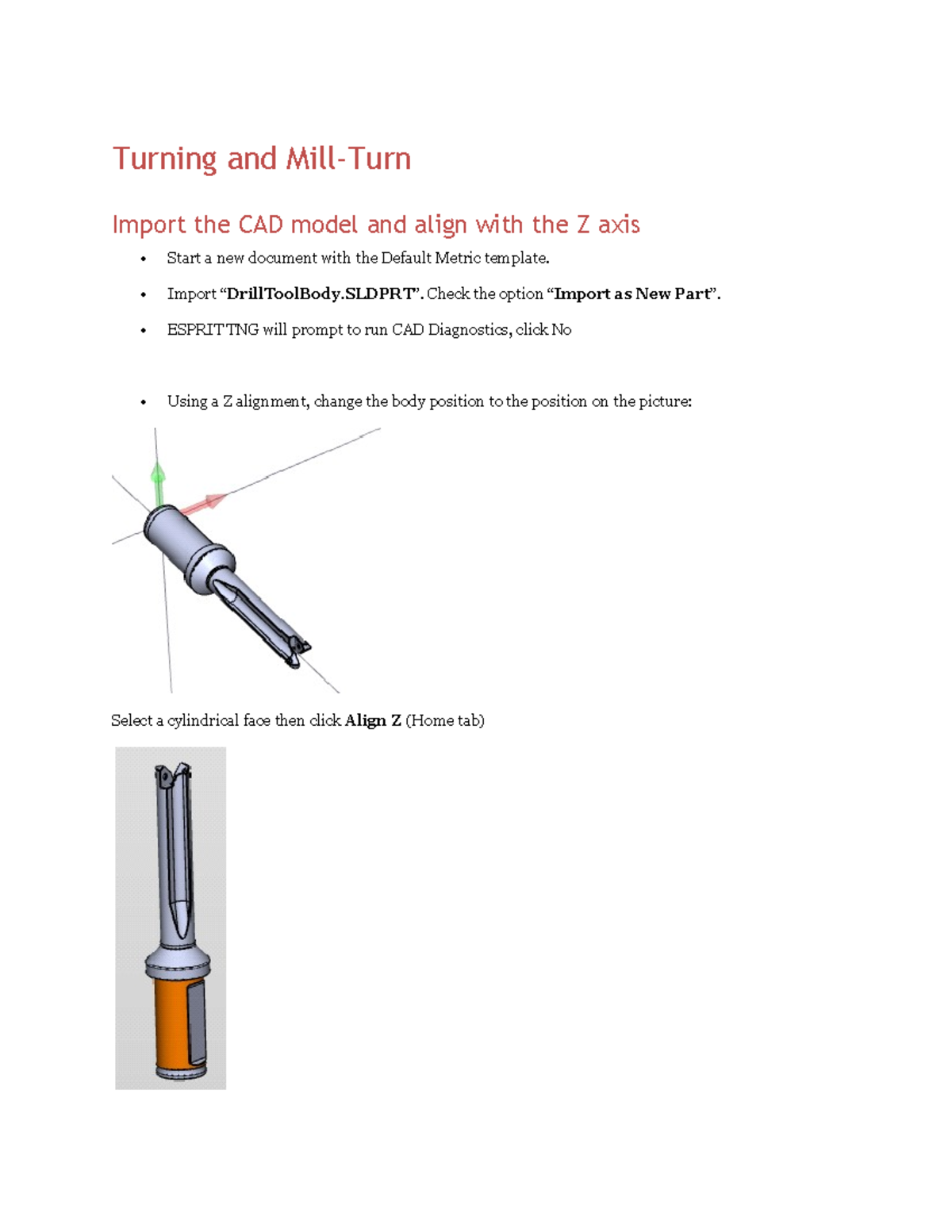 Turning and Mill Turn Setup Guide for CAD Models (05) - Studocu
