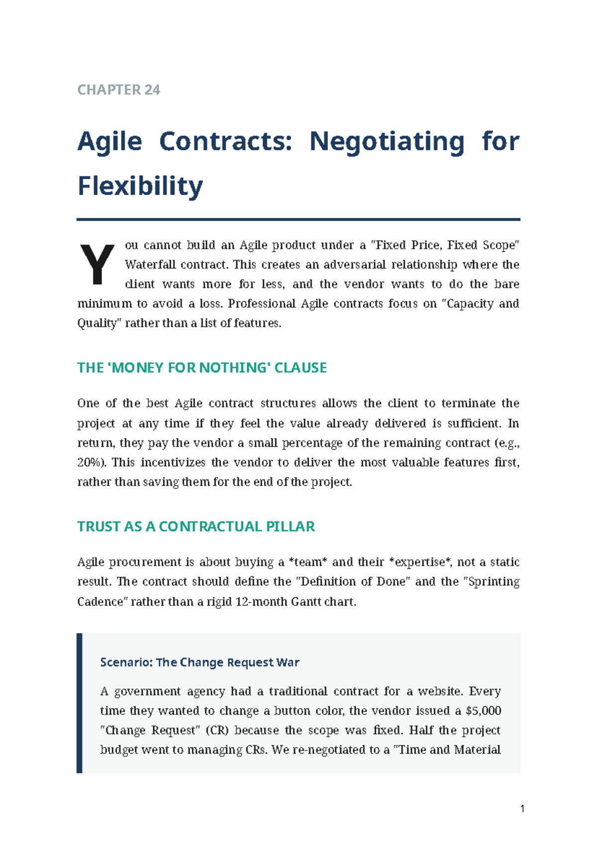 Chapter 24: Agile Contracts and Procurement Strategies - Studocu