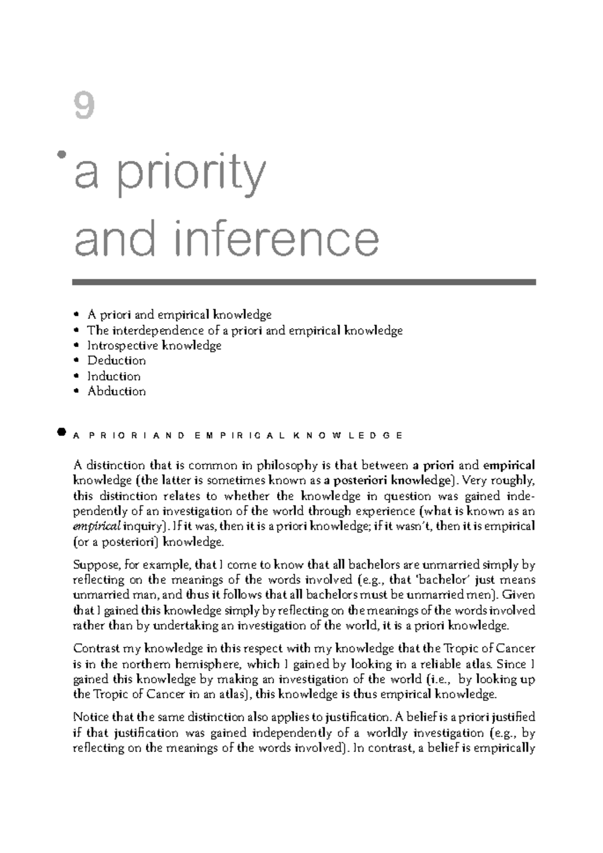 What Is This Thing Called Knowledge? A Study of A Priori and Empirical ...