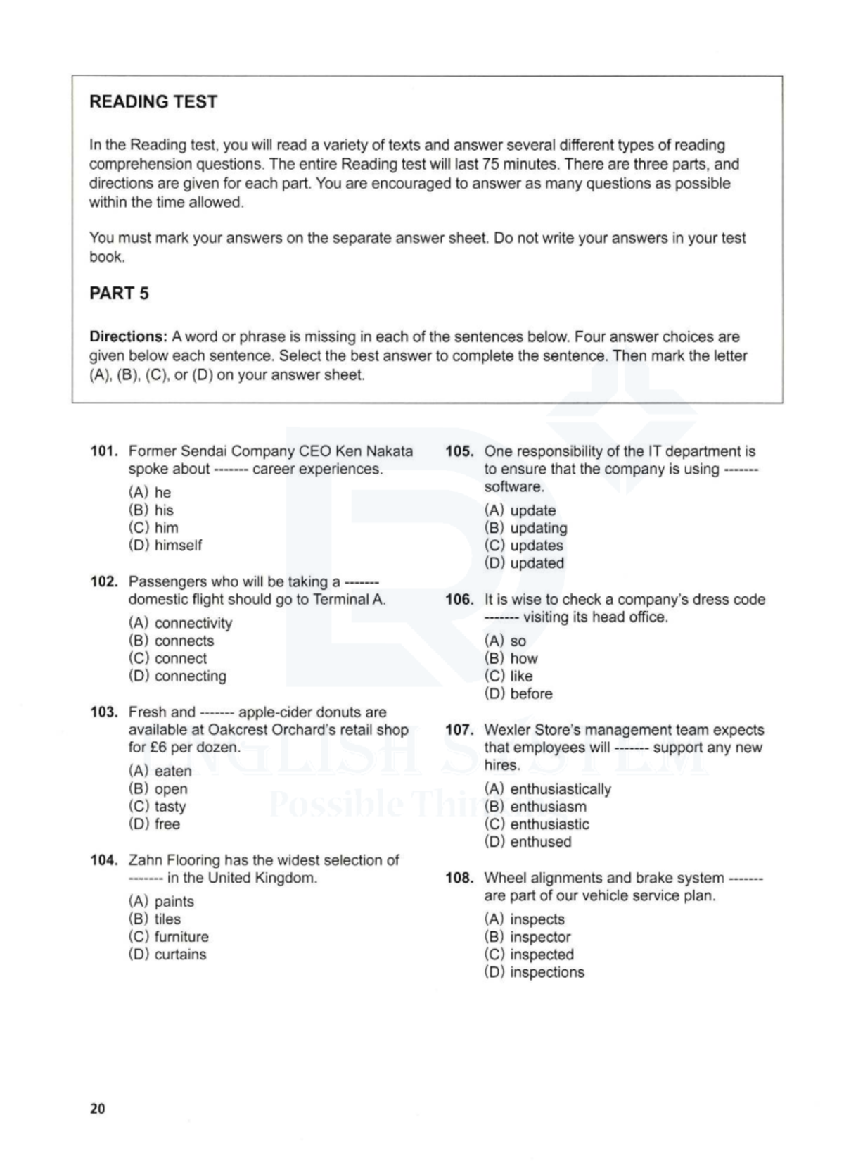 TEST 1 Reading Comprehension Practice - ưerty6789 - Studocu