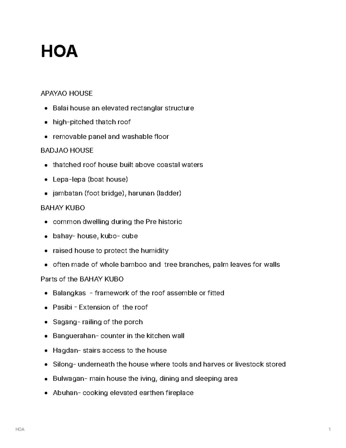HOA Notes - HISPANIC ARCHITECTURE - HOA APAYAO HOUSE Balai house an ...