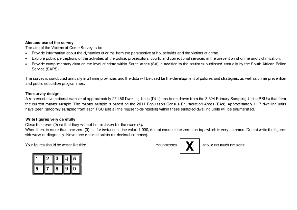 Victims of Crime Survey Questionnaire: Insights on Crime Dynamics - Studocu