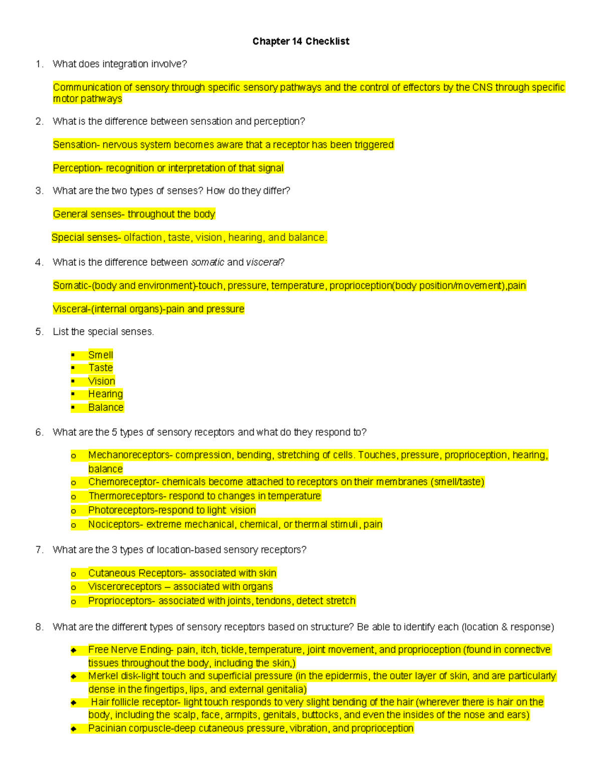 2301 Ch. 14 Checklist - exam 4 notes - Chapter 14 Checklist 1. What ...