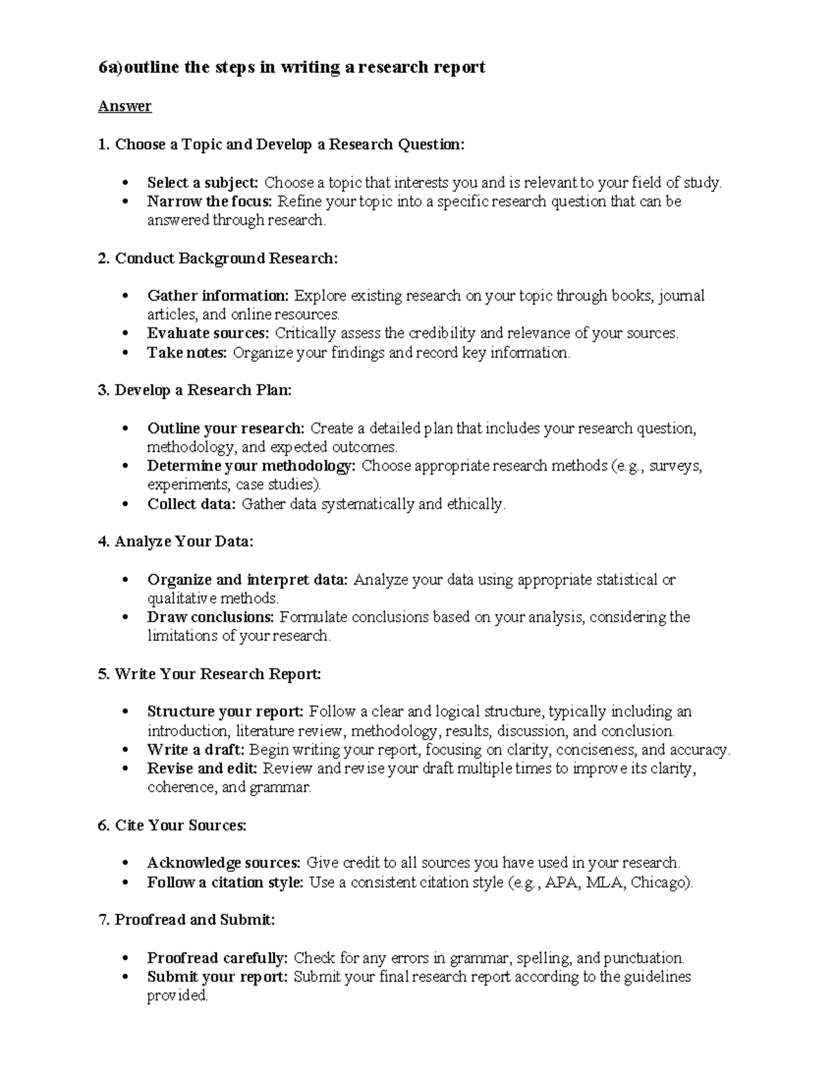 Research Report Writing Steps: A Comprehensive Guide (6a) - Studocu
