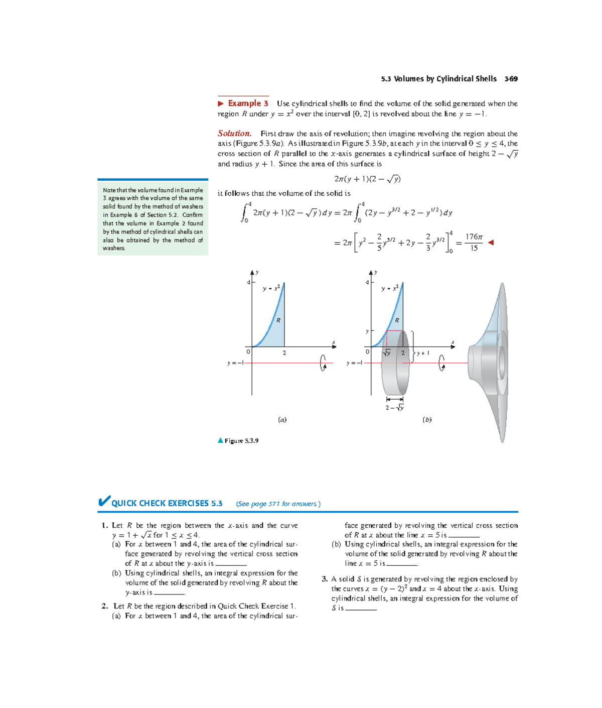 Calculus C05: Cylindrical Shells Volume Calculation Example - Studocu