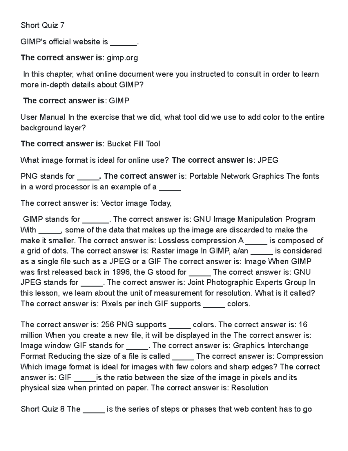 ICT 1st Sem Short Quizzes and Long Quizzes Review (Weeks 11-20) - Studocu