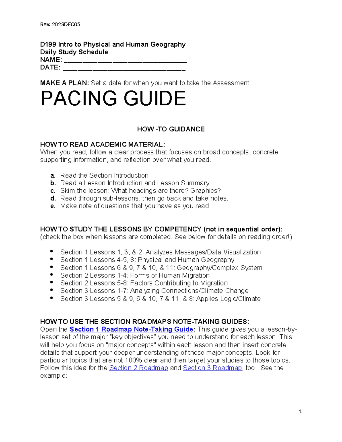 D199 Guide: Study, Pacing, and Lesson Strategies for Geography - Studocu