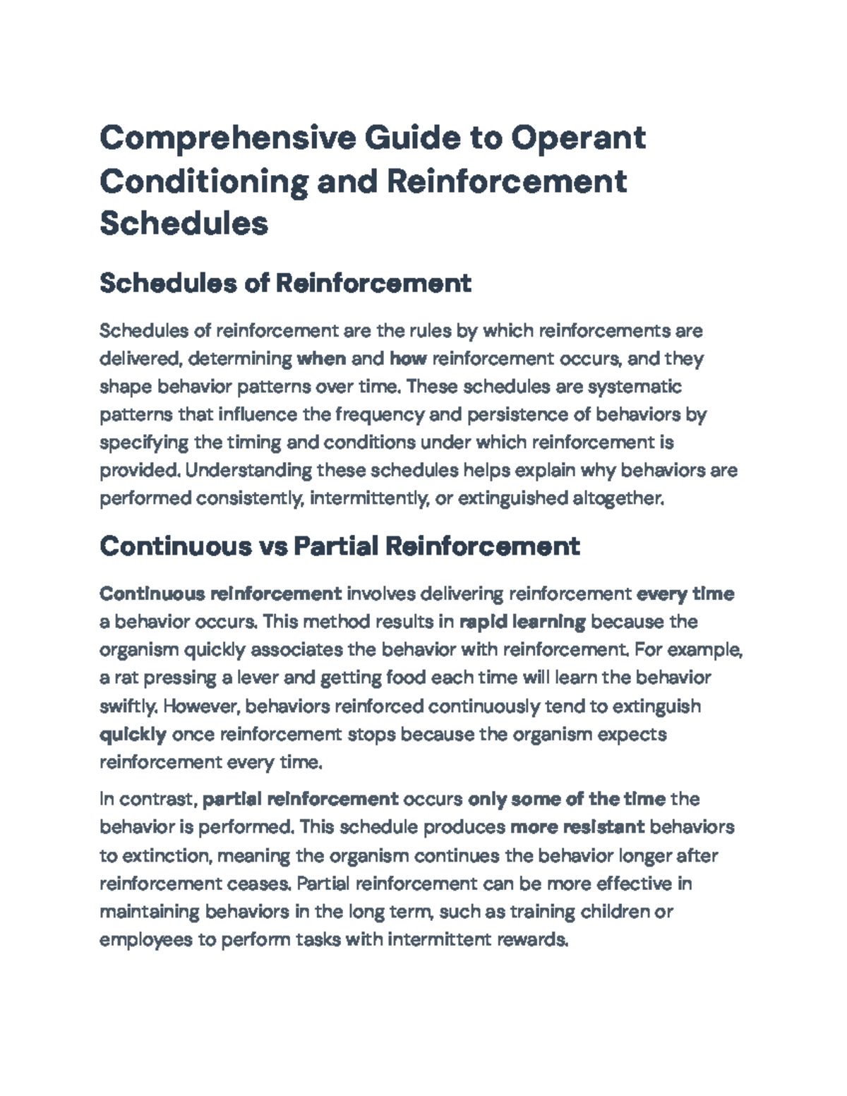 Comprehensive Overview of Operant Conditioning & Reinforcement ...