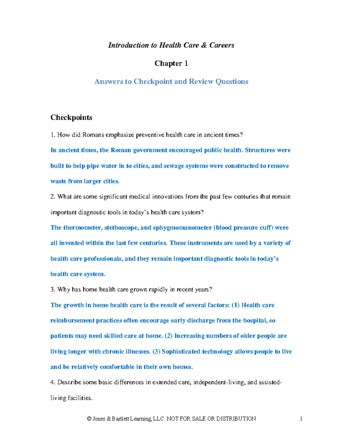 Introduction to Health Care Careers: Chapter 1 Review Answers - Studocu