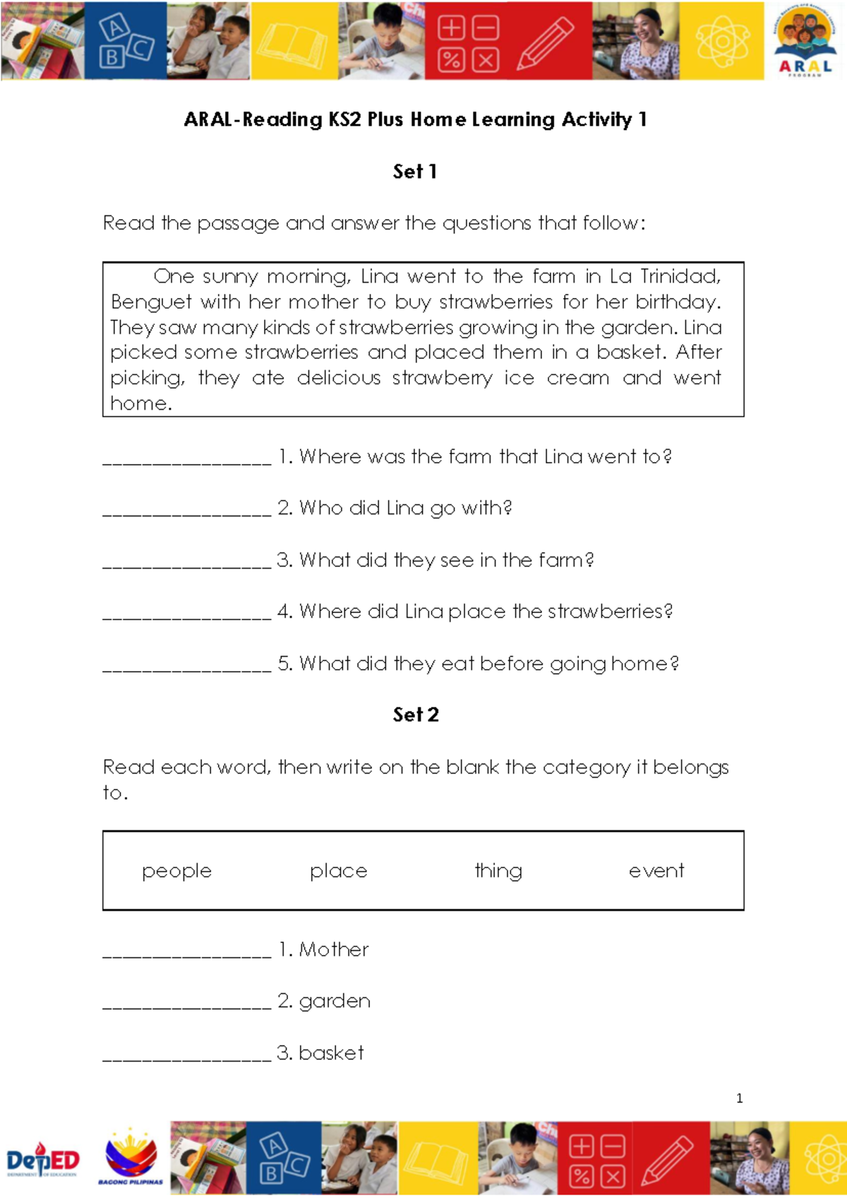 KS2 Plus Home Learning Activities: Reading Comprehension & Vocabulary ...