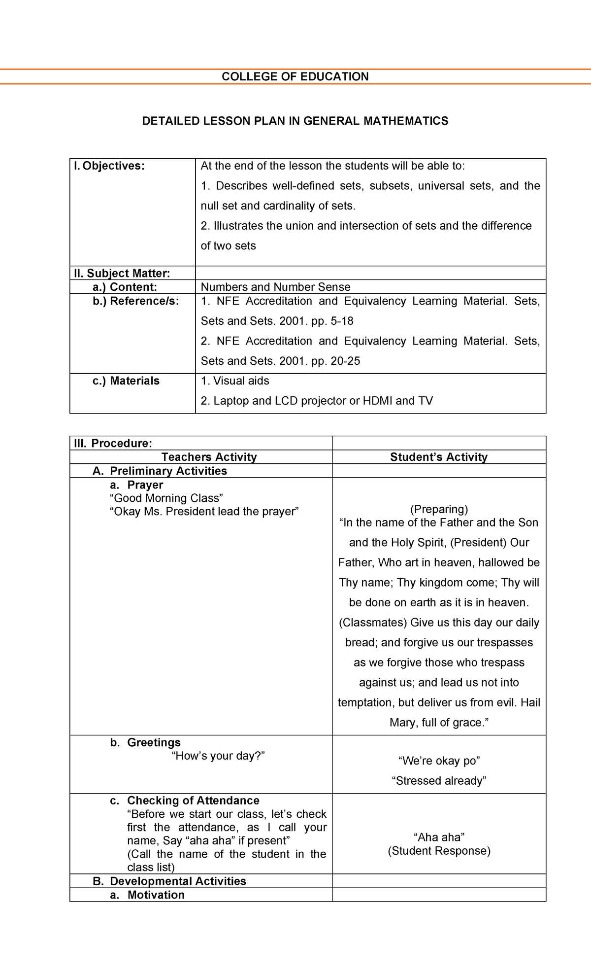 Detailed Lesson Plan for General Mathematics - BSED 2 - Studocu