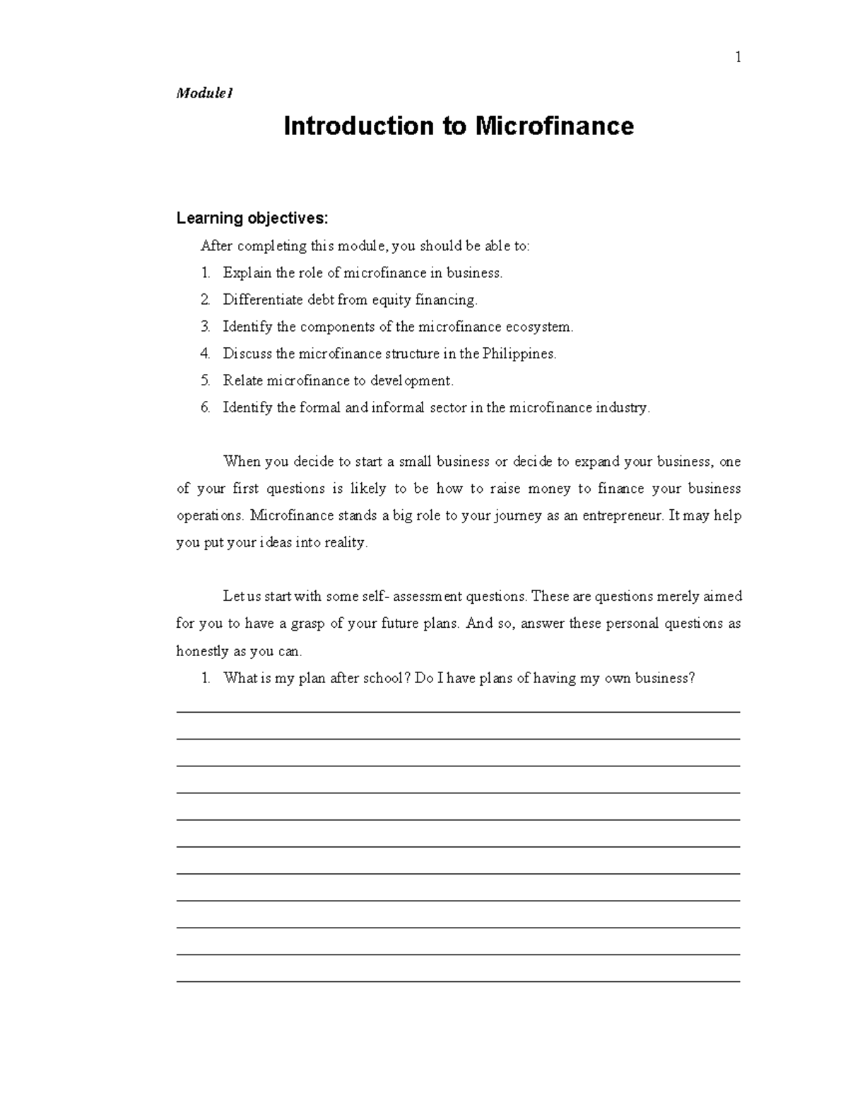 Introduction to Microfinance: Role, Structure, and Financing Options ...