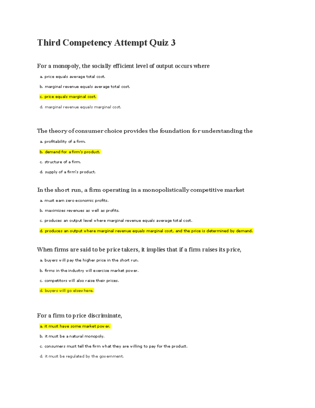 ECN 305 Final Attempt Quiz on Competency 3 - Studocu