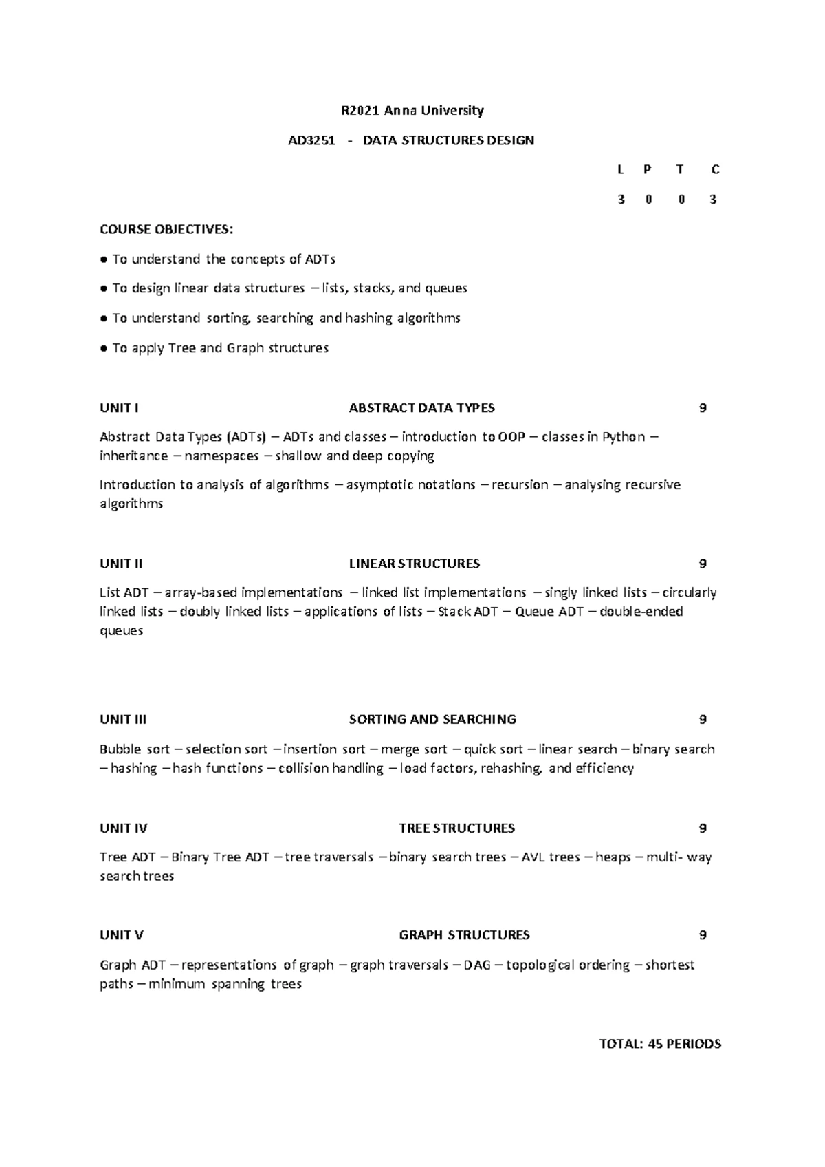 B. Tech. IT Syllabus 2021: Anna University Regulations for Semesters I ...