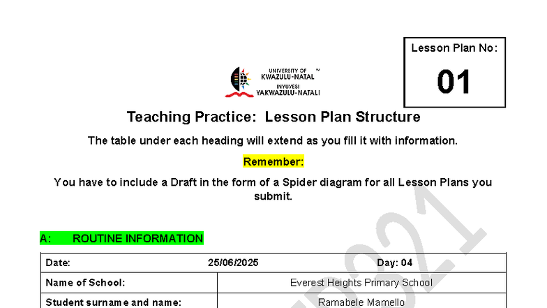 Lesson Plan No: 01 - Teaching Electric Circuits (Grade 6, NAT) - Studocu