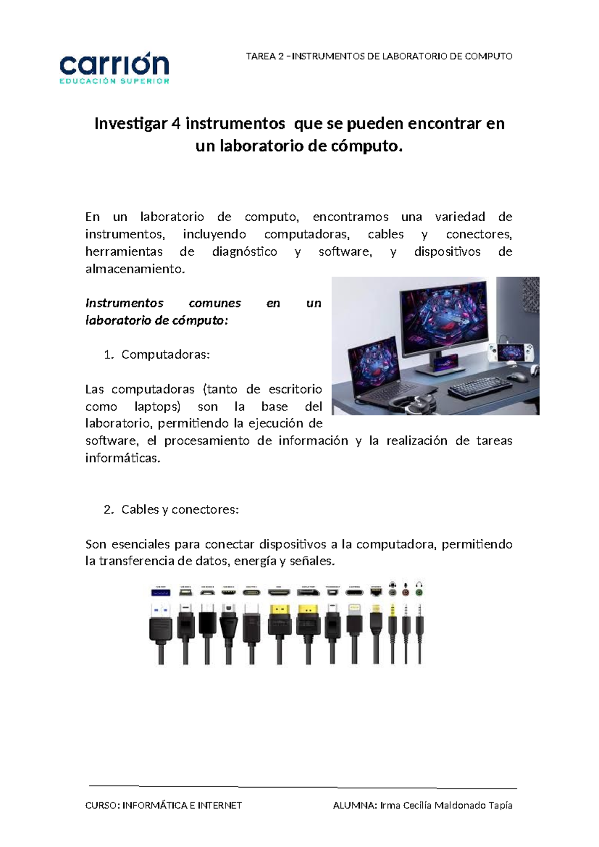 TAREA 2: Instrumentos en el Laboratorio de Cómputo - Informática e ...