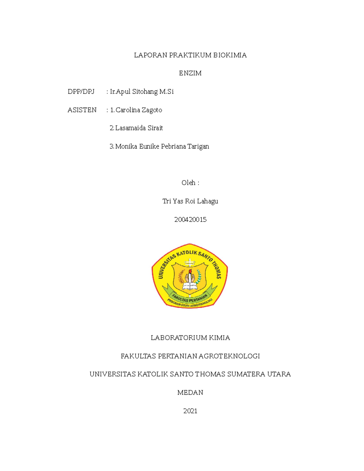 Laporan Praktikum Biokimia Enzim: Aktivitas dan Pemanfaatan Bromelin ...