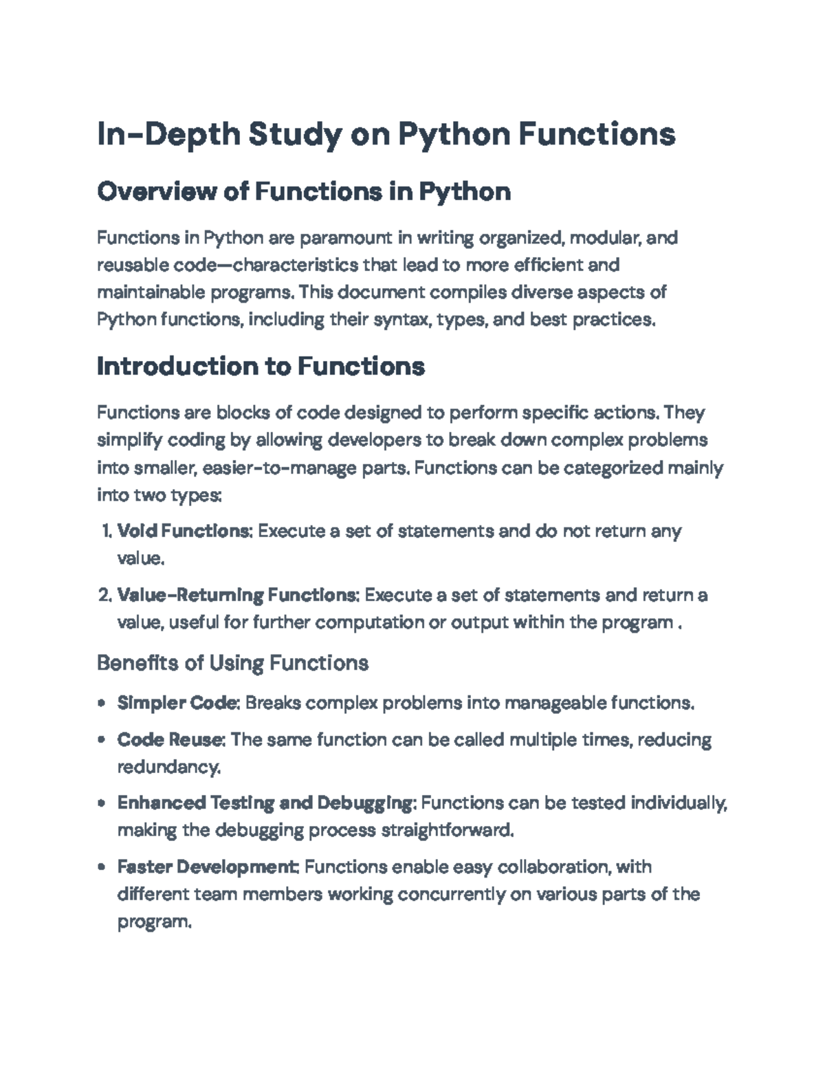 In-Depth Study on Python Functions: Syntax, Types, and Best Practices - In-Depth Study on Python ...
