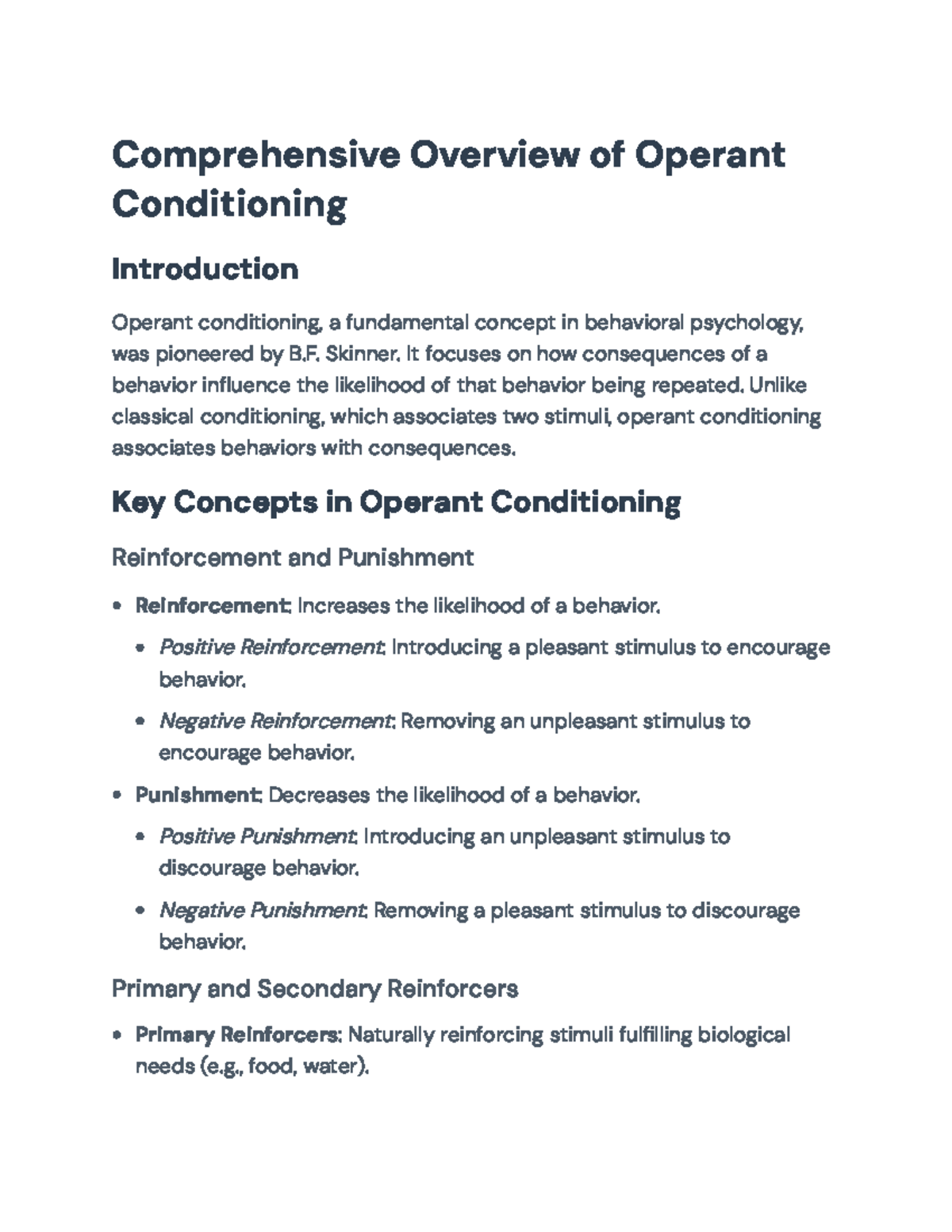 Operant Conditioning Overview: Key Concepts and Applications ...