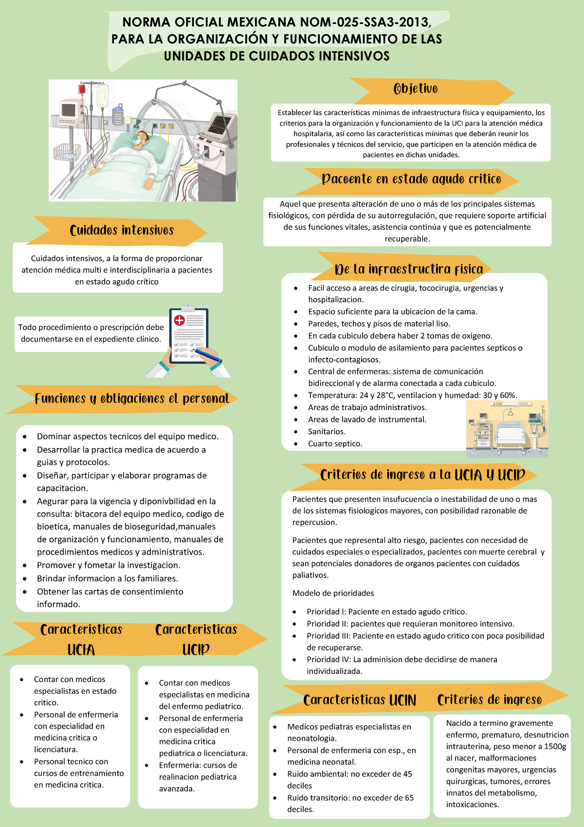 NOM-025 SSA3-2013: Mapa Conceptual de Cuidados Intensivos - Studocu