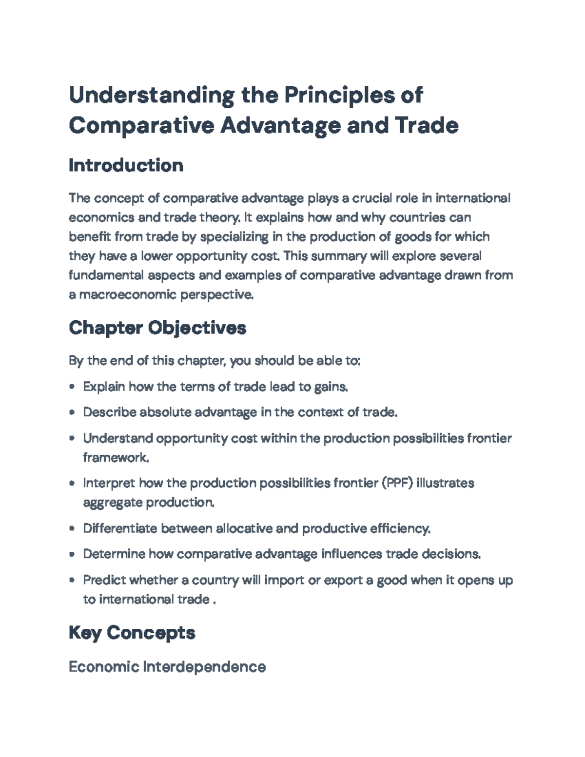 Principles of Comparative Advantage and Trade: Economic Impact Analysis ...