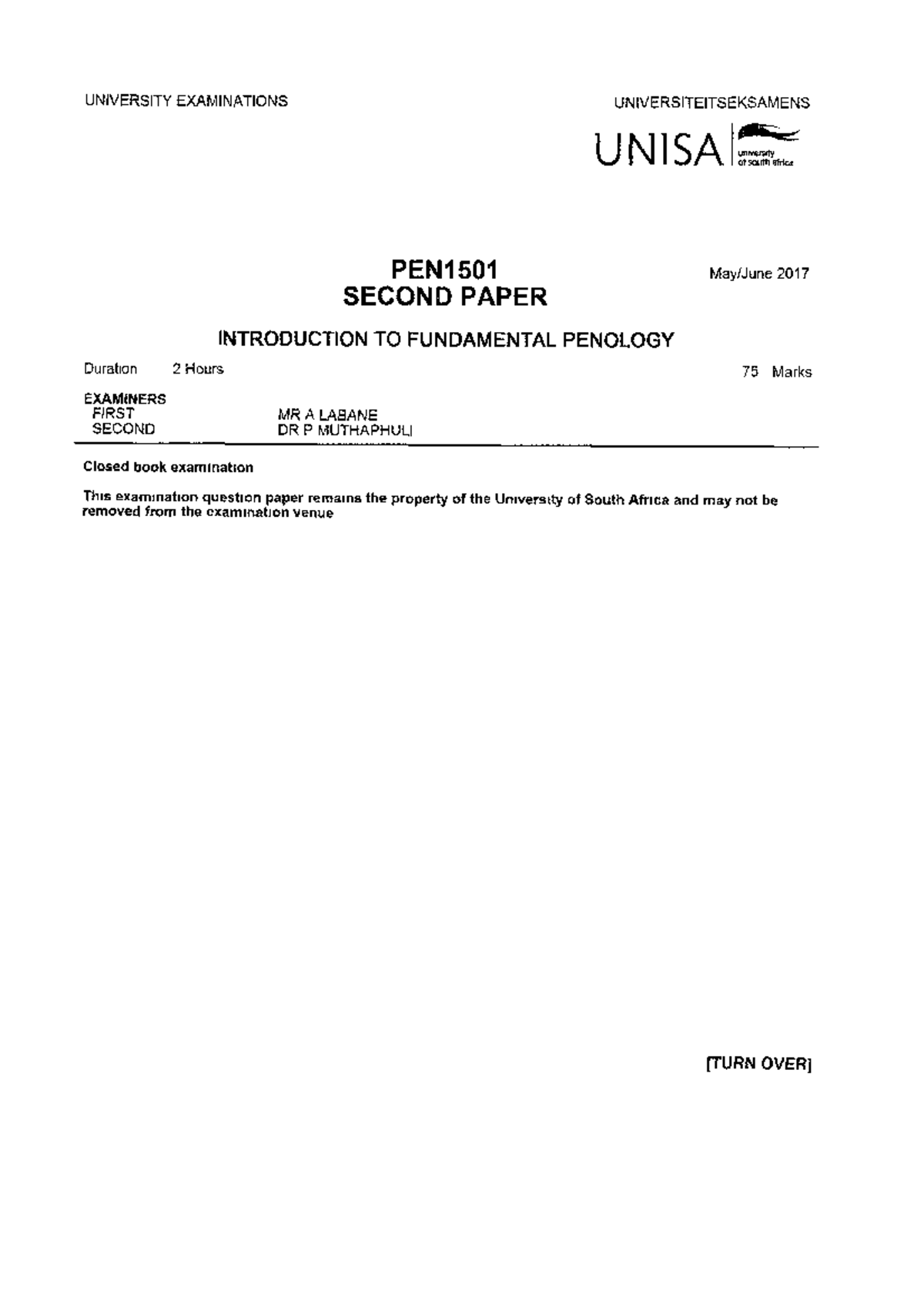 PEN1501 Study Guide 2017 - Essential Notes and Concepts - Studocu