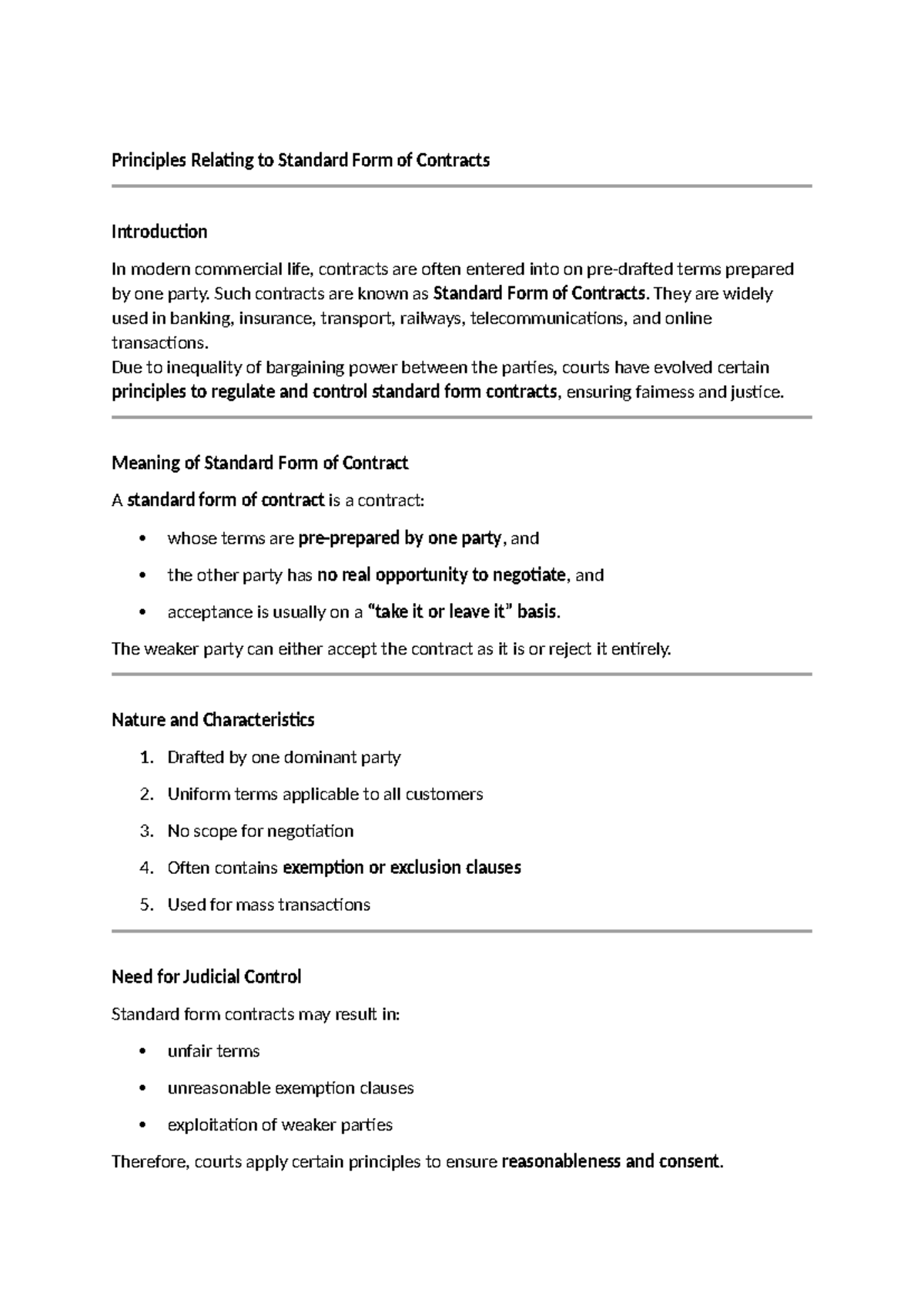 Contract 3 Notes: Key Q&A on Standard Form Contracts & Communication ...