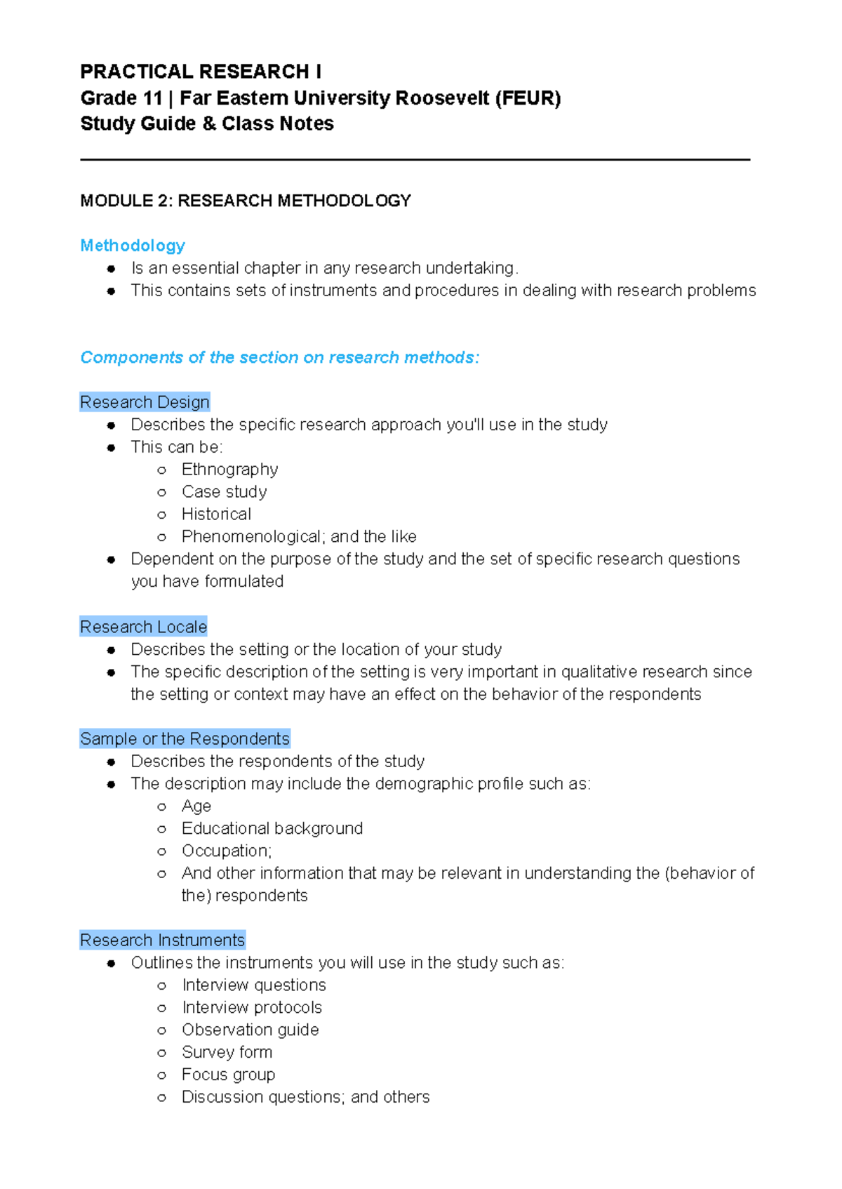 Module 2 Practical Research I - Study Guide [Grade 11] - PRACTICAL ...