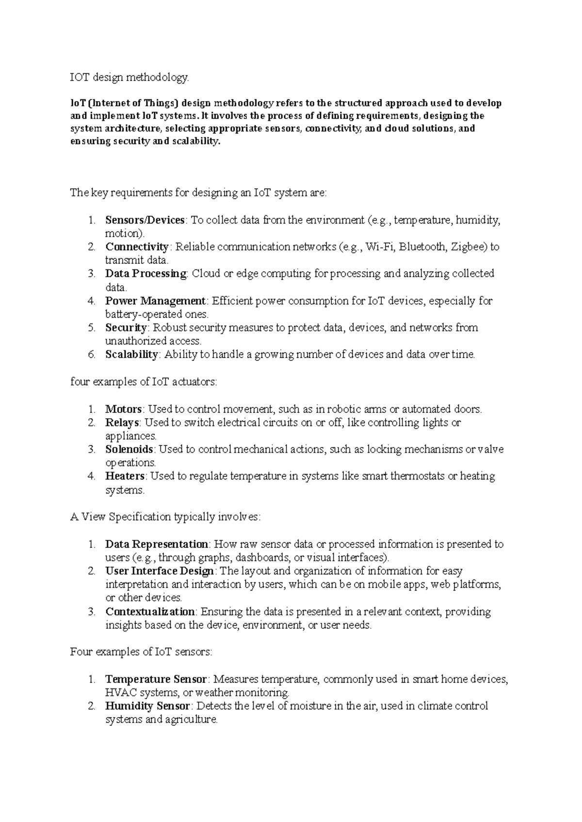 IOT Design Methodology: Key Specifications and Implementation ...