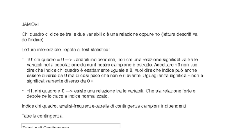 Esercitazioni Statistica Didattica Attivante: Test Chi Quadro e ...