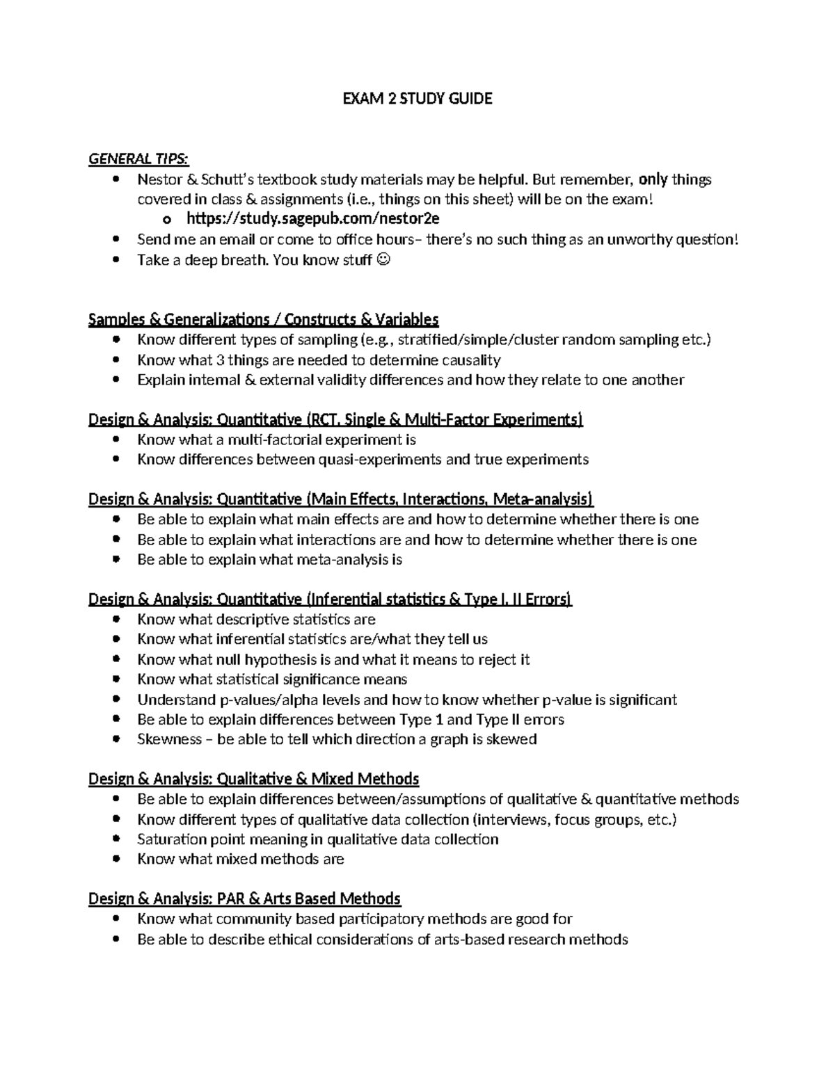 EXAM 2 STUDY GUIDE: Key Concepts & Tips for Success - Studocu