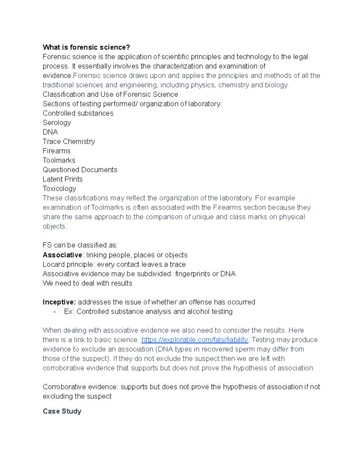 FS 101: Forensic Science Overview - History, Concepts & Case Studies ...