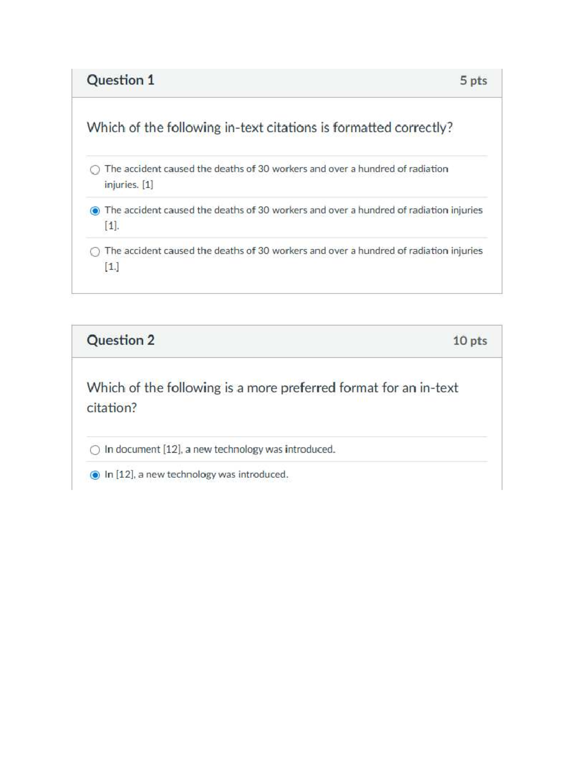 CIT 101: Citation Formatting Quiz Questions and Answers - Studocu