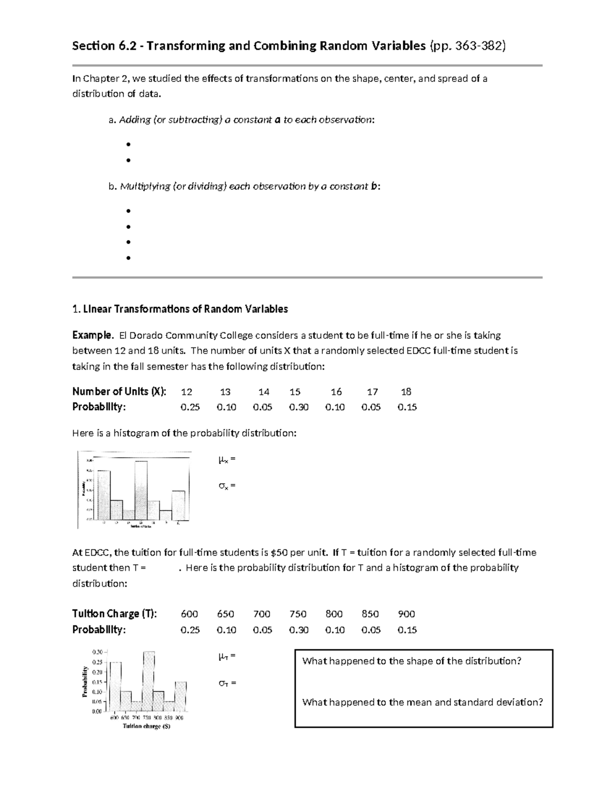 Section 6 - tyu - Section 6 - Transforming and Combining Random ...