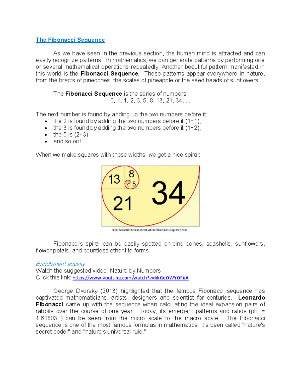 1.2 - The Fibonacci Sequence - The Fibonacci Sequence As we have seen ...
