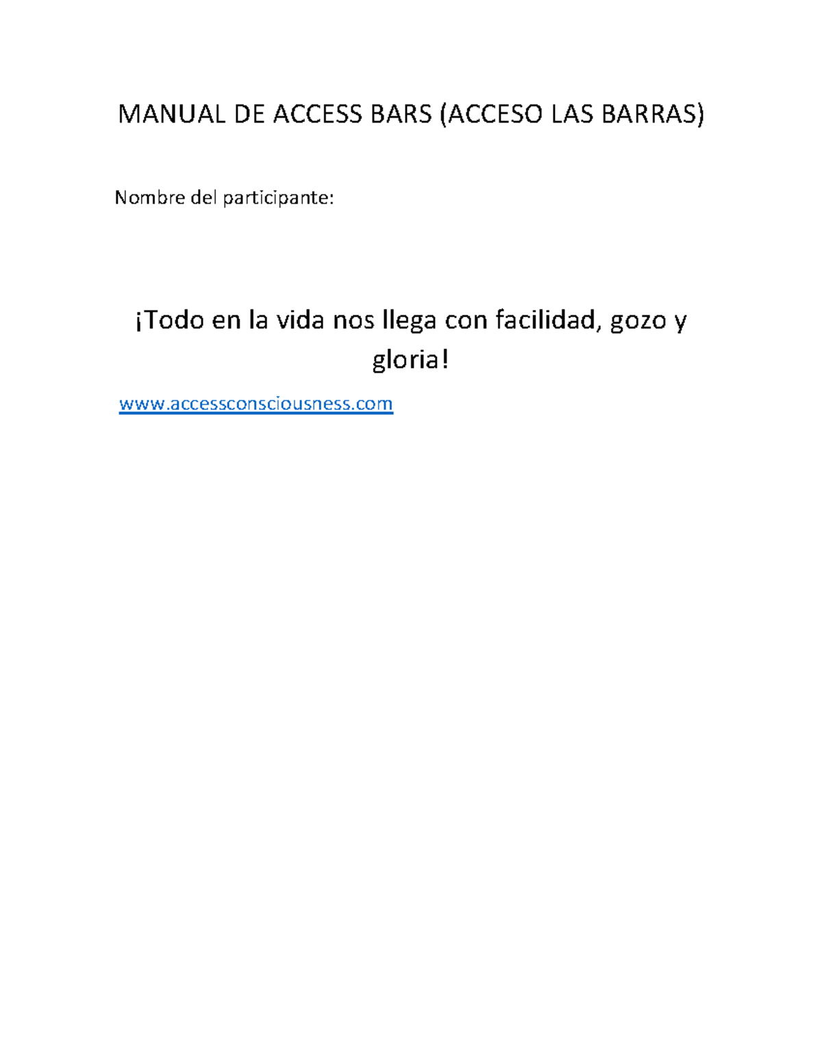 Manual de Access Bars: Guía Completa y Procedimientos - Studocu