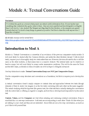 Module A Booklet - Its standard not advanced - English Standard Module ...