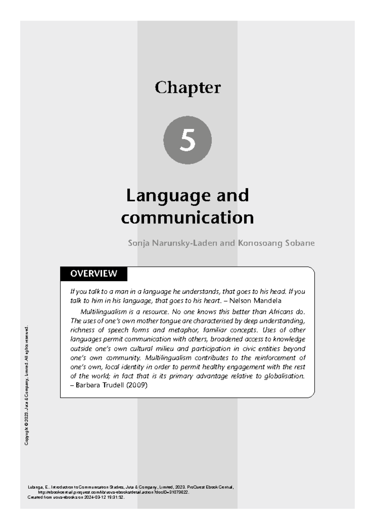 Introduction to Communication Studies - Chapter 5: Language ...
