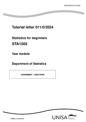 [Solved] determine different types of sampling methods - Statistics for beginners (STA1505 ...