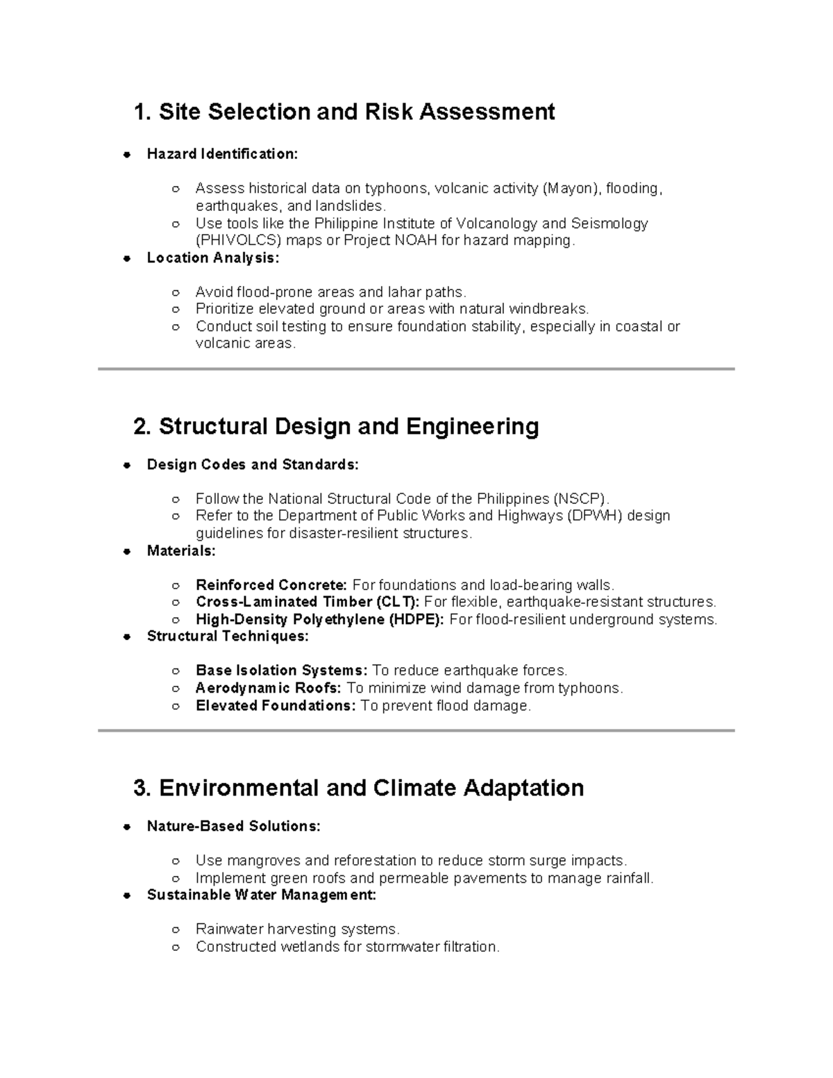 Thesis Guide: Infrastructure Design for Disaster Resilience in Bicol ...
