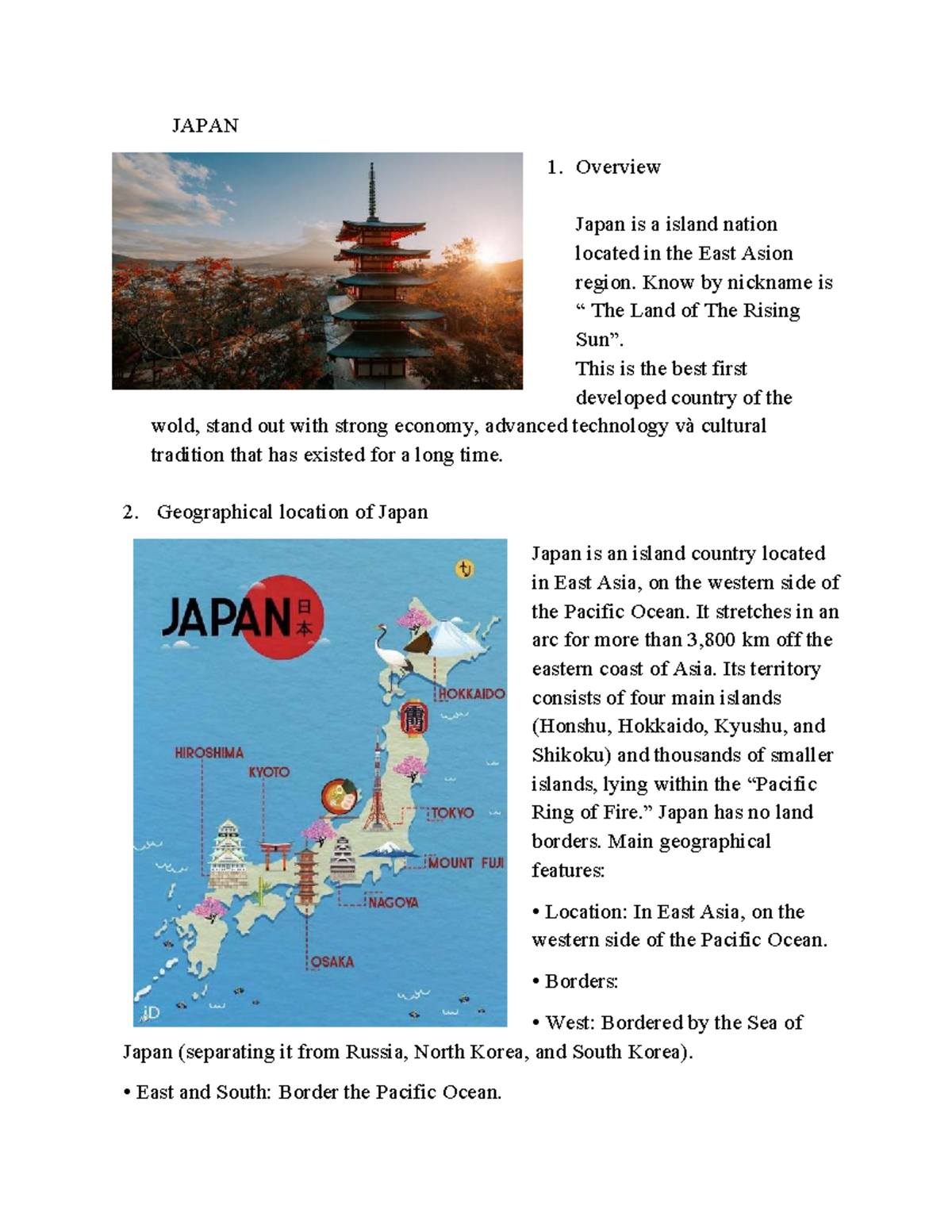 Japan: An Overview of Geography, Culture, and Society - EFG - Studocu