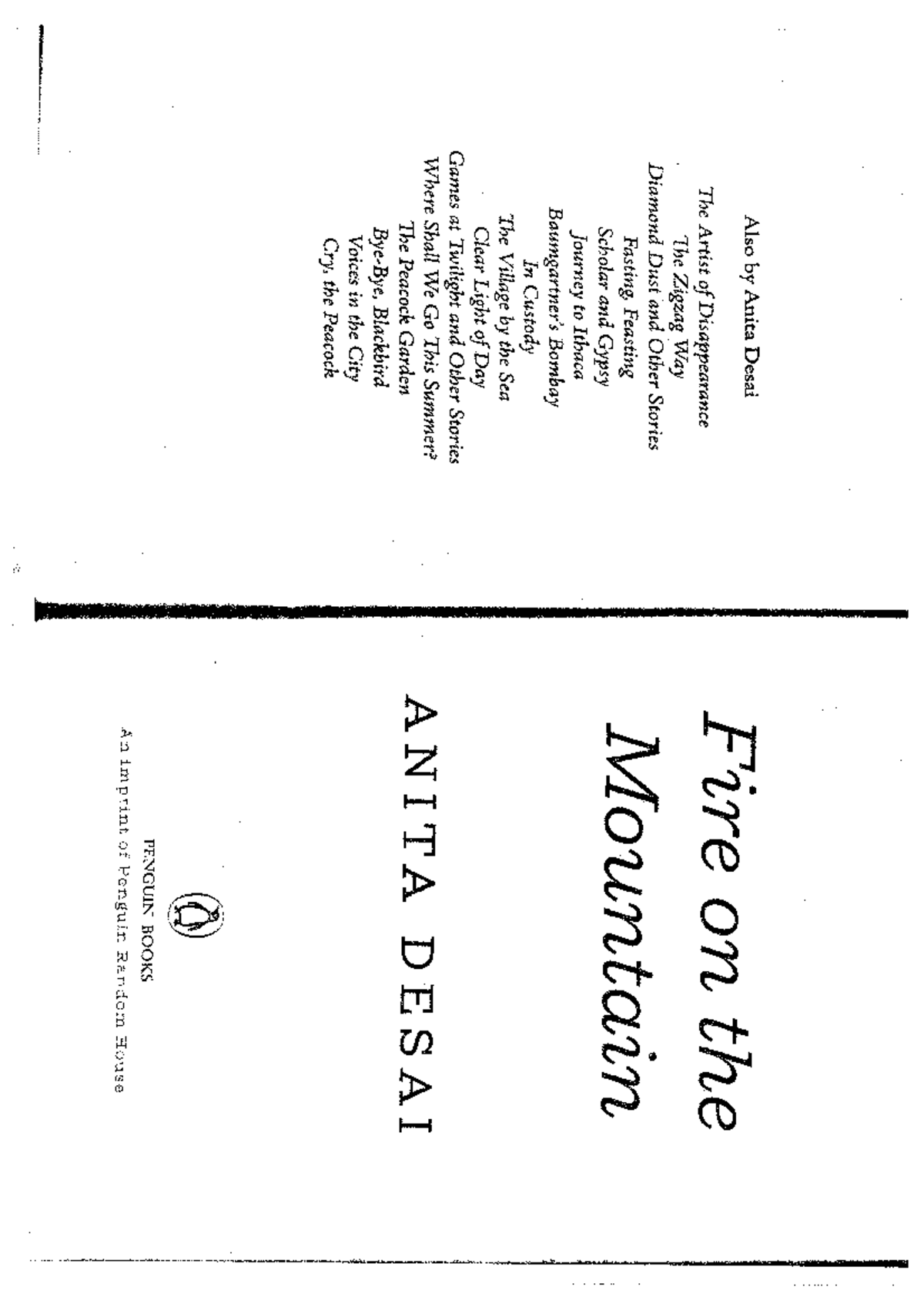 Fire on the Mountain pdf by Anita Desai - Also Anita Desai Fire on the ...