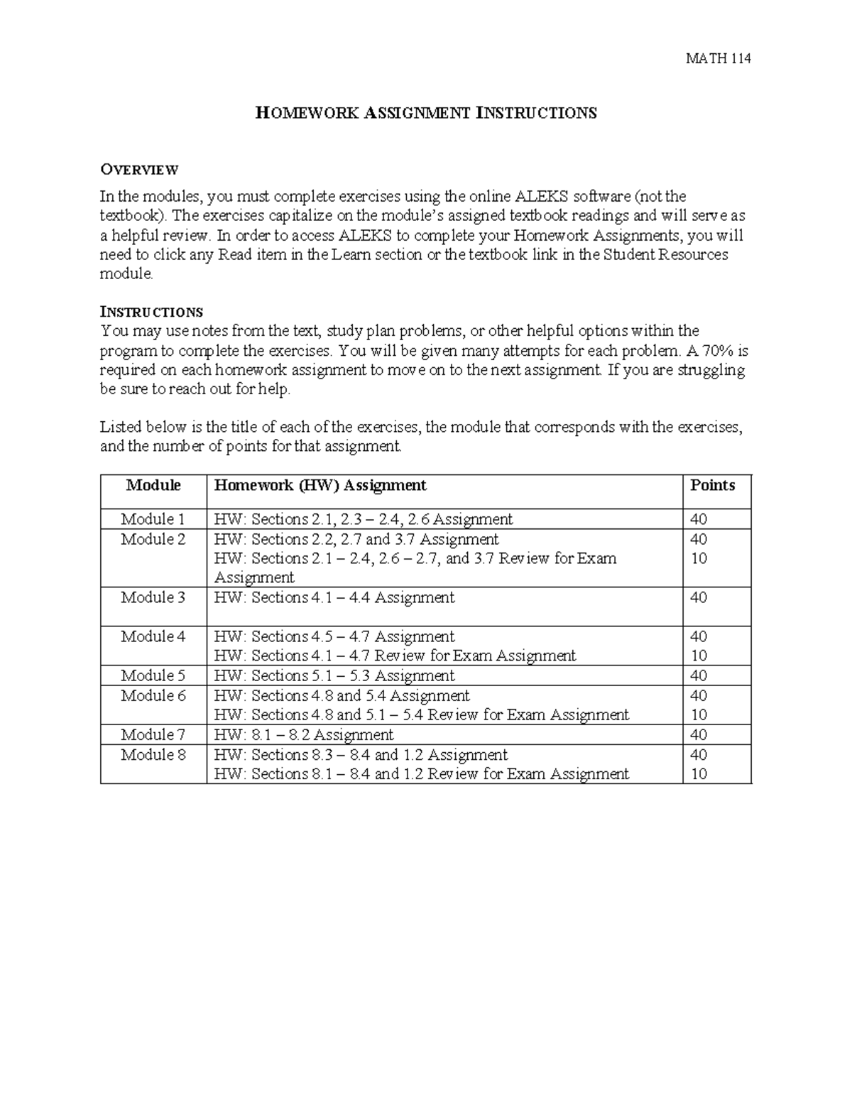 MATH 114 Homework Assignment Instructions Overview - Studocu