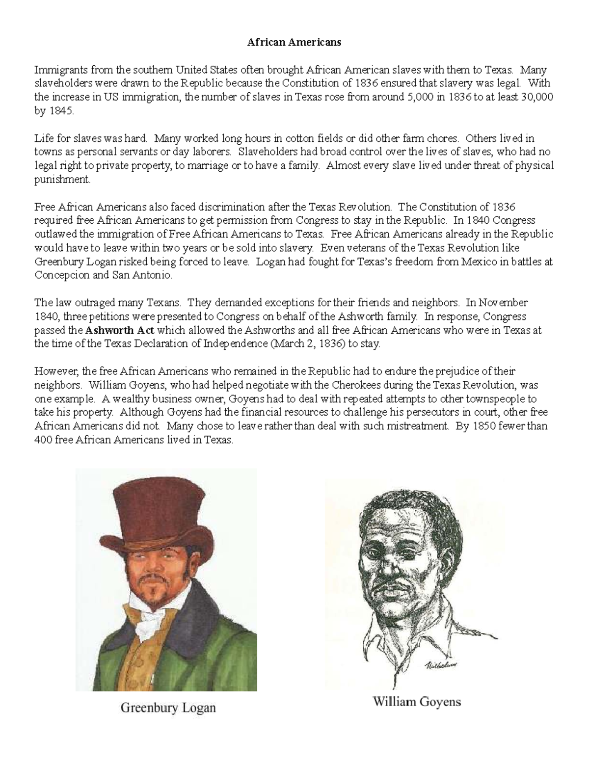 African American Life and Laws in Texas (HIST 101) - Studocu
