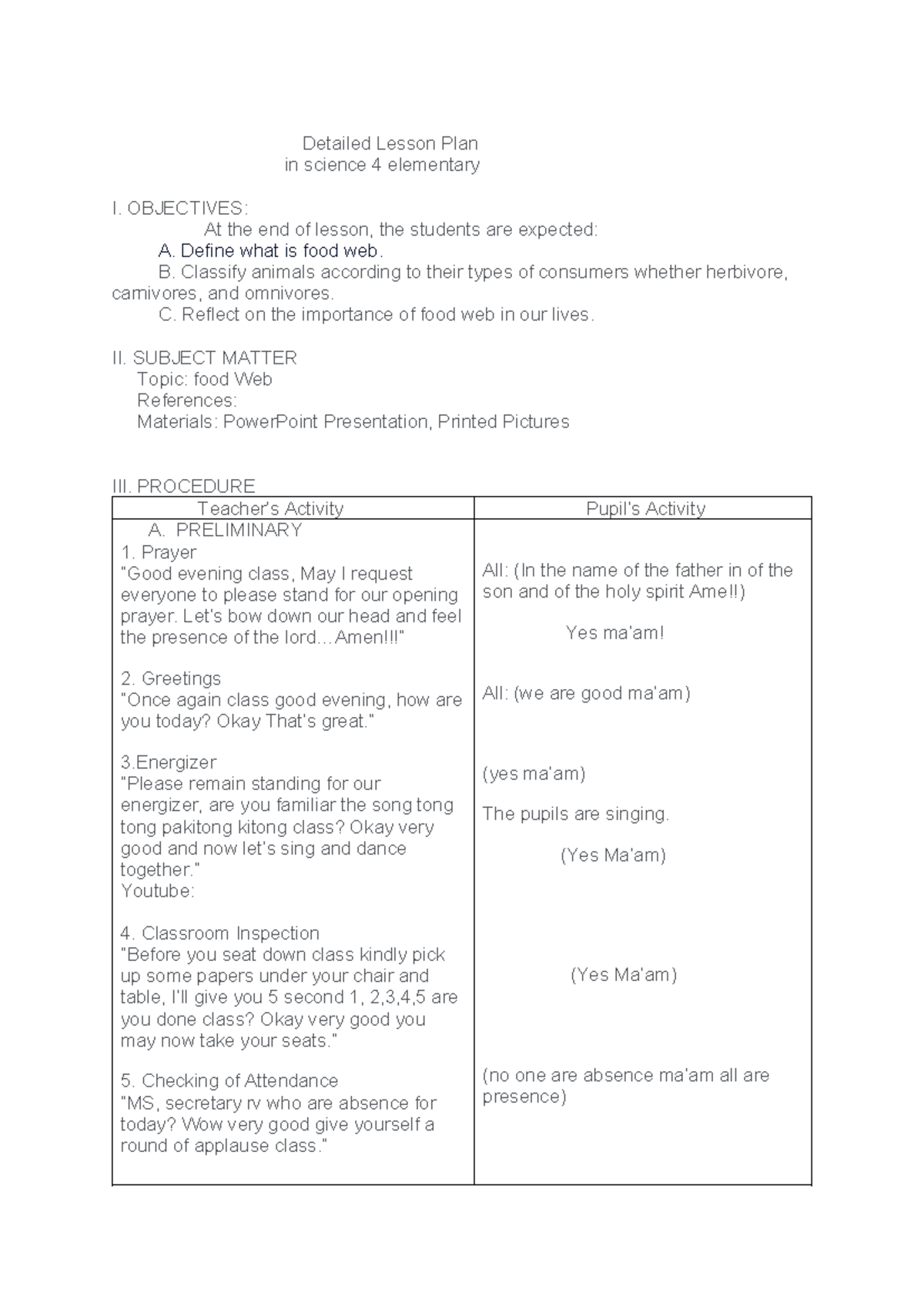 Detailed-lesson-plan-in-science-4 - Detailed Lesson Plan in science 4 ...