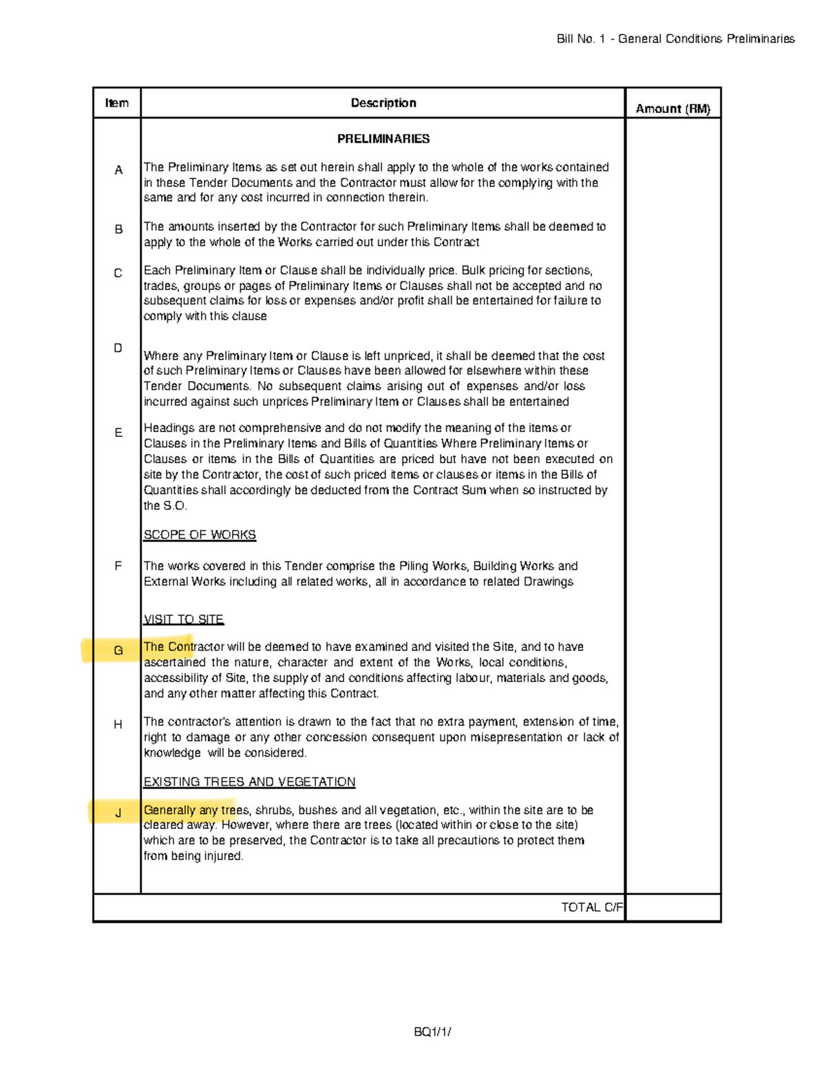 F1 - General Conditions and Preliminaries for Tender Documents - Studocu
