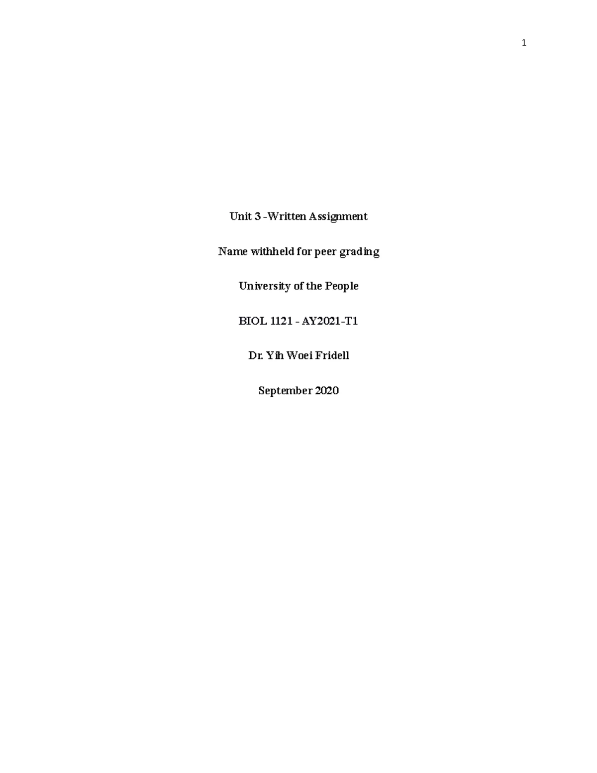 BIOL 1121-01 Virtual Lab Assignment: Unit 1 Data Analysis - Studocu