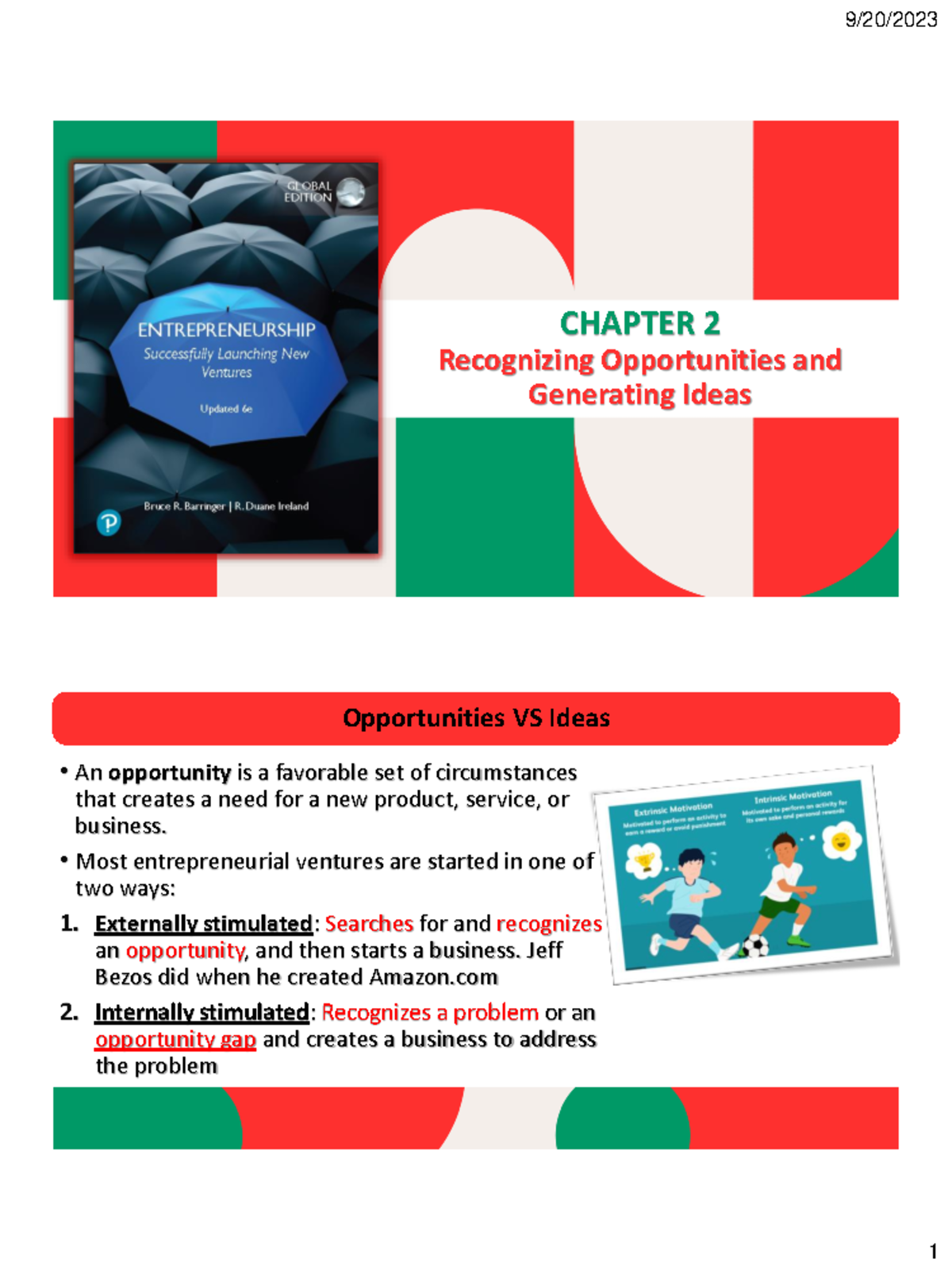 Chapter 2-1: Understanding Opportunities in Business Ventures - Studocu