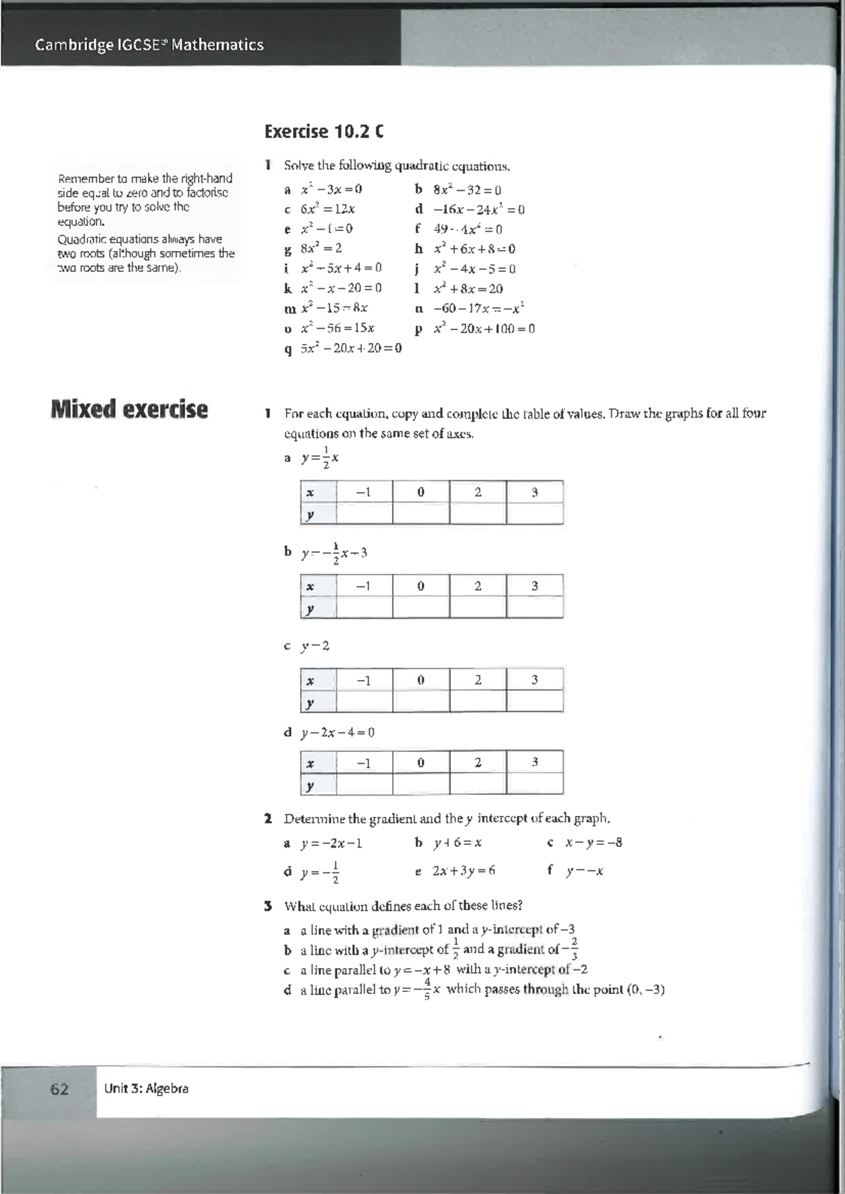 HW 3A & 3B - Algebra: Quadratic Equations & Graphs - Studocu