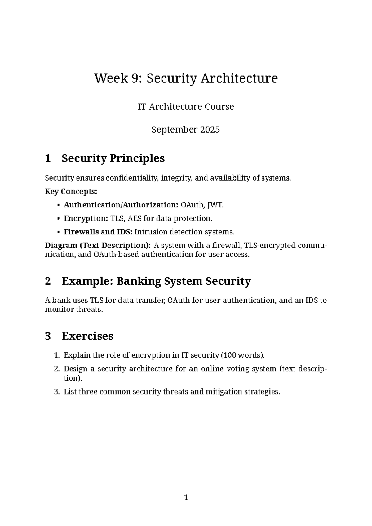 WEEK 9: Security Architecture Overview - INF2010S - Studocu